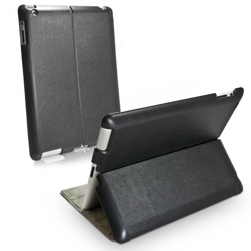Apple iPad (3rd Gen 2012) Nero Leather Smart VersaView Case (Synthetic ...